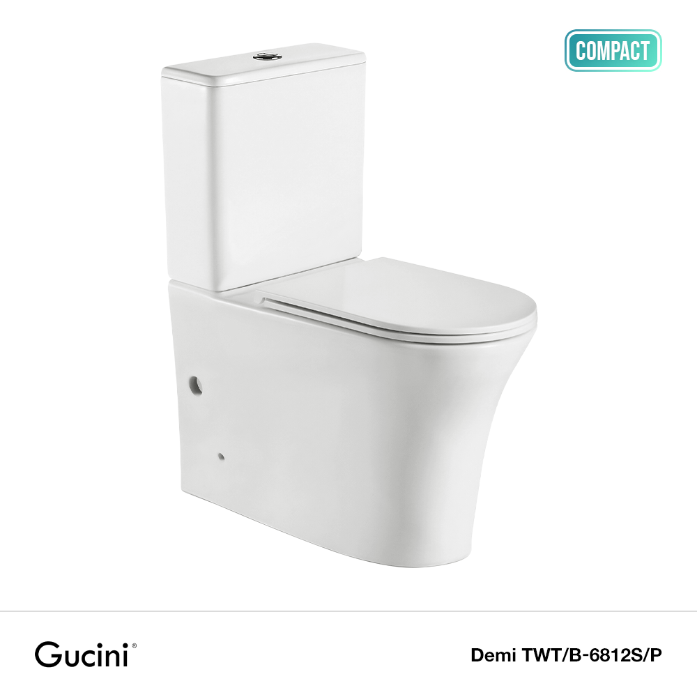 【Compact】Demi TWT/B-6812S/P Two-Piece Washdown S-Trap/P-Trap Water Closet
